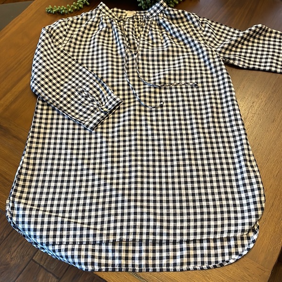 J. Crew | Tops | J Crew Black White Gingham Tunic | Poshmark